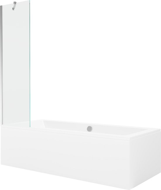 Mexen Cube rechthoekig bad 180 x 80 met ombouw en 1-delige paravent 50 ...