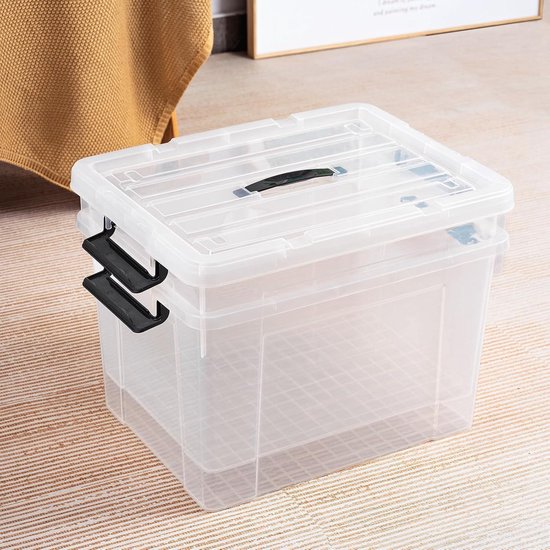 Opbergdozen plastic opbergdoos met deksels - Set van 4 (45L ...