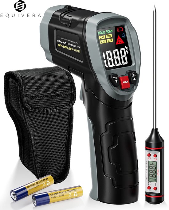Equivera Infrarood Thermometer - Voorhoofd Thermometer - Laser ...