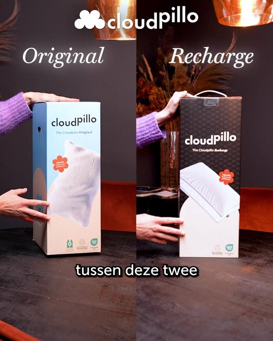 Cloudpillo Recharge kussen - Hoofdkussen voor rug- & buikslapers - 50x70 cm | bol