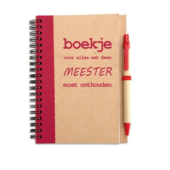 Notitieboekje Met Rode Tekst - Boekje Voor Alles Wat Deze Meester Moet ...