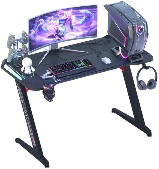 Groot Laptopcomputerbureau - Rechthoekig Staand Bureau - Z-vormig - PC ...