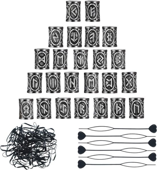 24 stuks Haarbaard Kralen Vlecht Kralen Noorse Viking Kralen ...