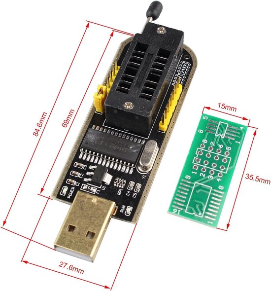 24 EEPROM Flash BIOS USB programmeur + Testclip en Adapter | CH341 ...