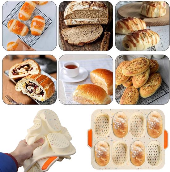 Allecto Plus - Bakvorm voor broodjes - anti-aanbak bakplaat voor 8 ...