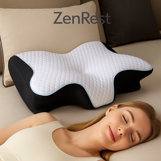 ZenRest Hoofdkussen - Ergonomisch vlinderkussen voor apneu ...