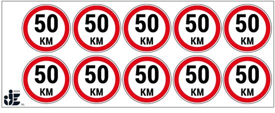 50 km sticker - 5 cm - 10 stuks per vel | bol