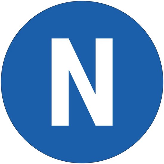 Neutrale N AC geleider stickers - op vel - 4 cm - 20 stickers per vel | bol
