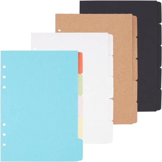 CRASPIRE 20 Sheets 6 Ring Binder Dividers with 5-Tab 4 Style Notebook ...