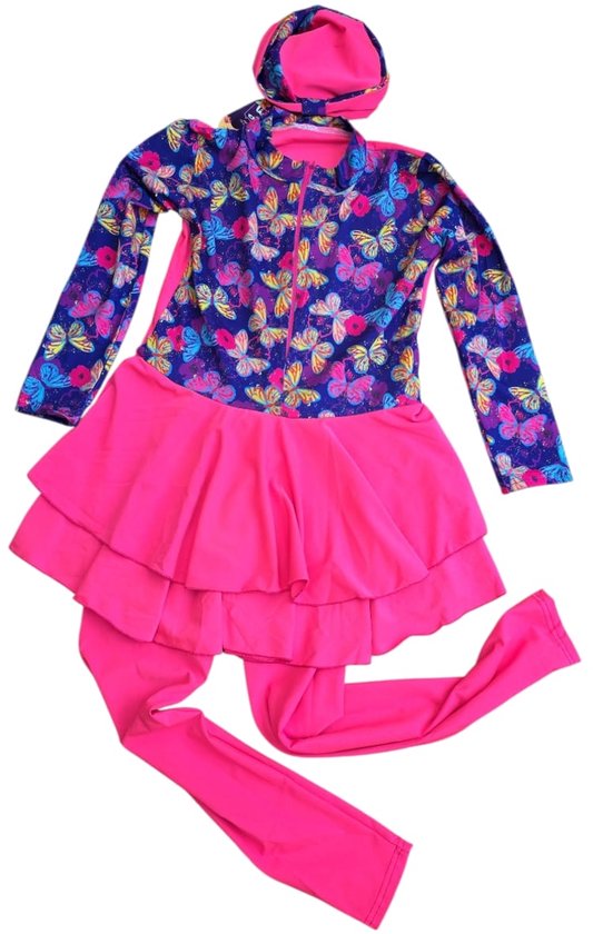 Meisjes Burkini, Boerkini, Rose-vlinders 8 jaar | bol