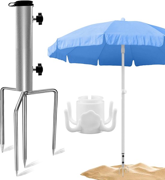 Parasolhouder - Parasolharing met 4 haringen - Universeel - 46 cm | bol