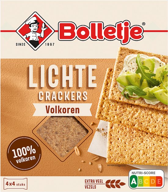 BOLLETJE Lichte Crackers Volkoren 190g X8 | bol