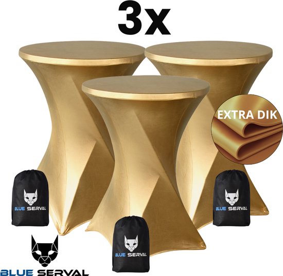Statafelrok Goud 3x – Extra Dik & Sterk – ∅80-85 x 110 cm – Tafelhoezen ...