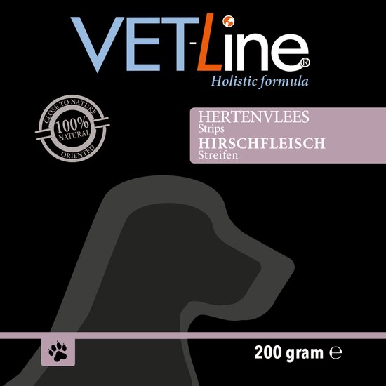 VETLINE - Hertenvlees Strips – 200 gram - Eiwitrijke Kauwtraktatie voor ...