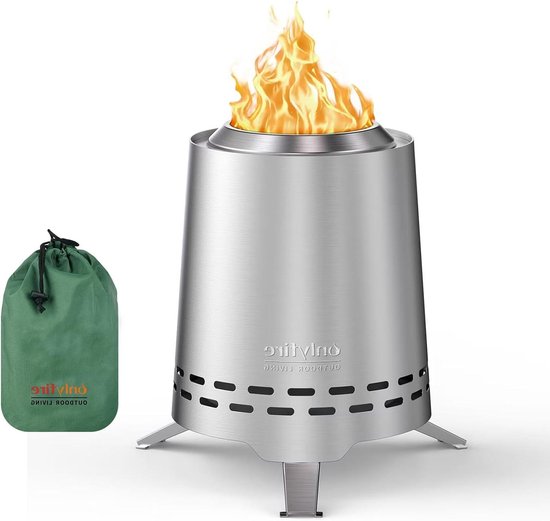 Tafelvuur van Roestvrij Staal | Mini Vuurschaal met Draagtas | Werkt op ...