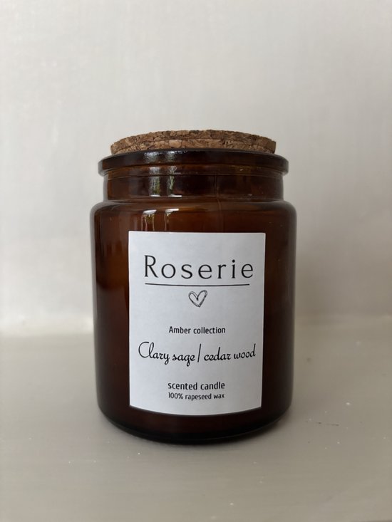 Roserie geurkaars - Amber collection - Clary sage & cedar wood 2b | bol