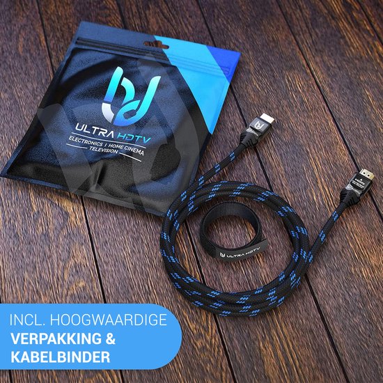 Ultra HDTV 8K HDMI-kabel - 2m Ultra High Speed HDMI 2.1 kabel, 48 Gbps ...