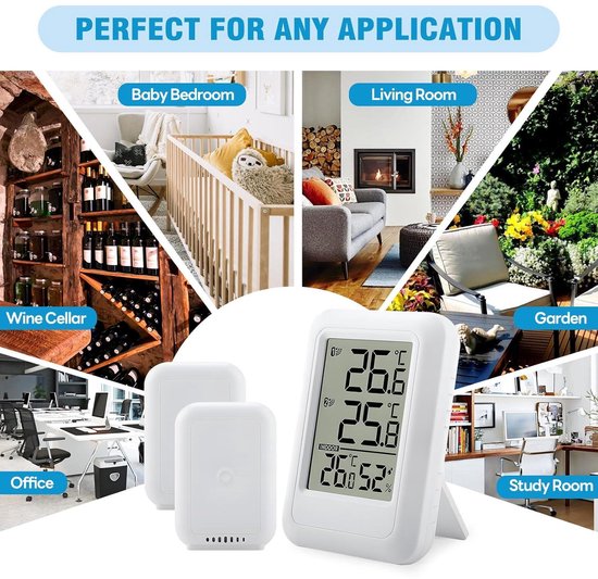 Digital Wireless Thermometer for Indoor and Outdoor Temperature ...