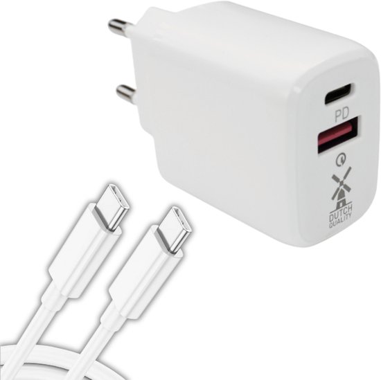Dutch Quality® USB C 30 Watt Adapter oplader USB stekker MET 1 meter ...