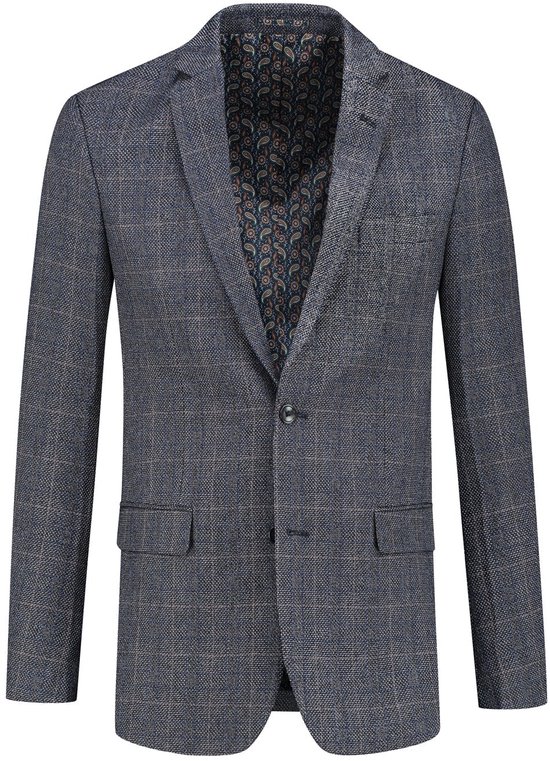 GENTS - Colbert / blazer heren tweedlook ruit - Polyblend - Ruit Blauw ...