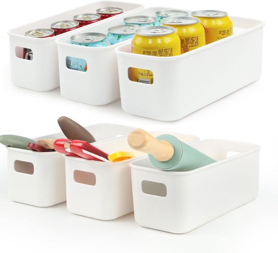 Allecto Premium - Opbergboxen van plastic 27.5 cm 6 stuks wit | bol