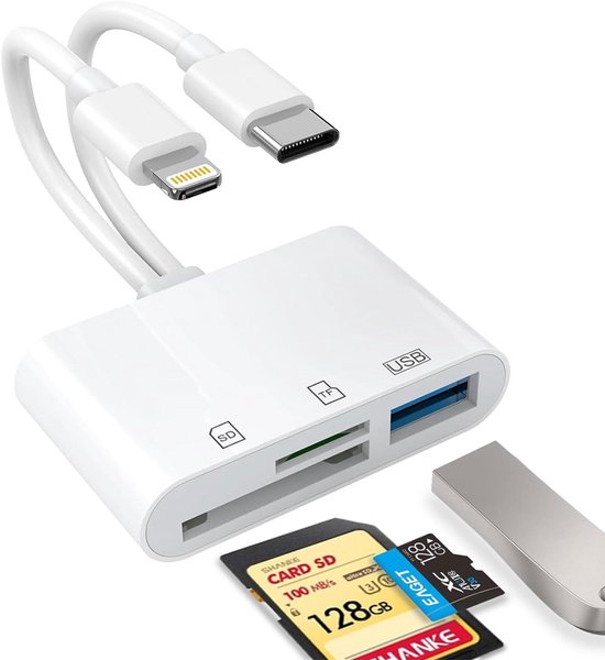 3-in-1【TF+SD+USB】-kaartlezer - meerdere kaartsleuven - USB C en ...