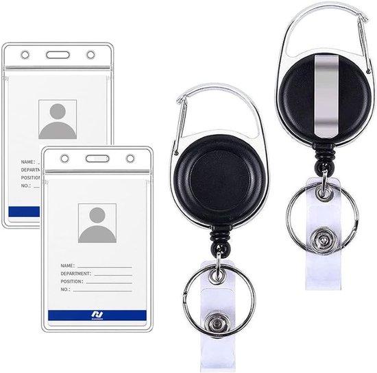Long Retractable ID Card Holder - Transparant ID Card Holder - 360 ...