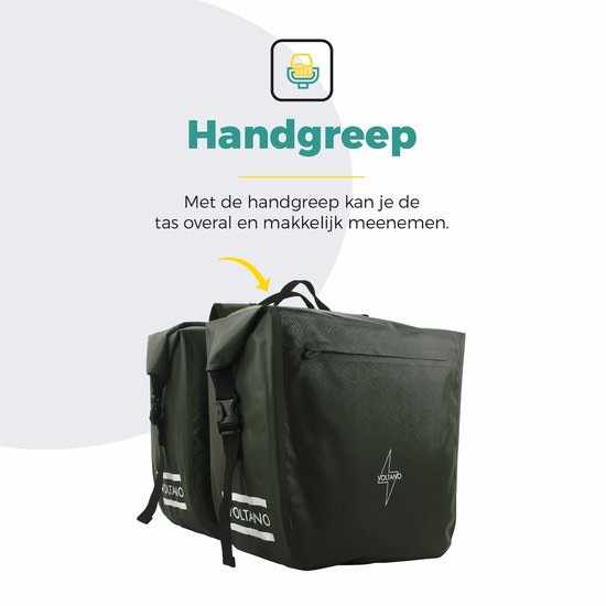 Voltano Dubbele Fietstas Rolltop Intense Green - 48 Liter - 100% ...