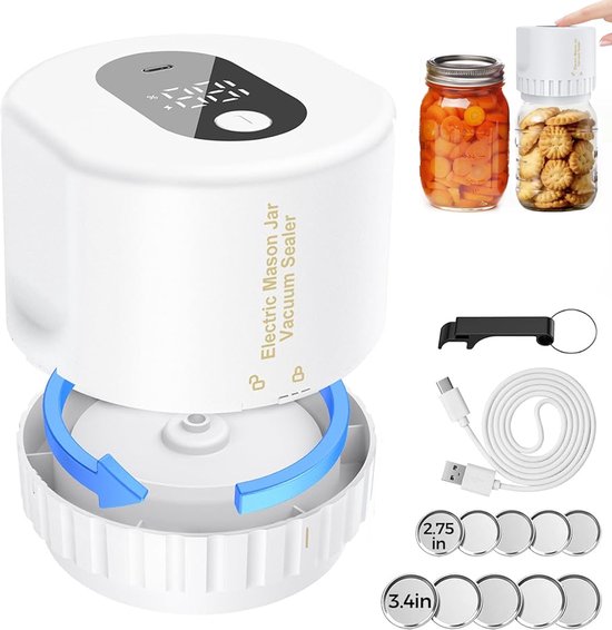 Mason Jar Sealer - Capper - Pottensealer met deksel - Sealer - Vacuum ...