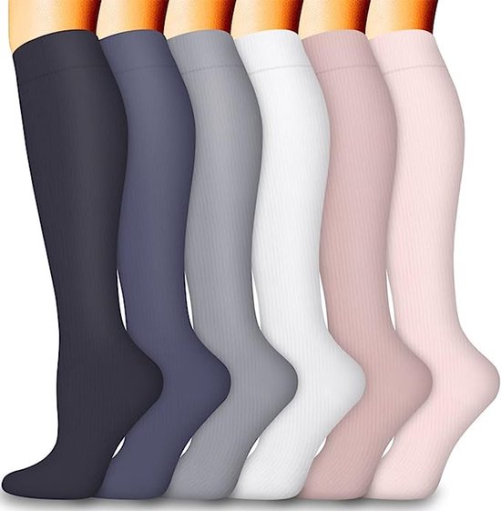 Koperen compressiekousen voor mannen en vrouwen (6 paar) - Optimale ...