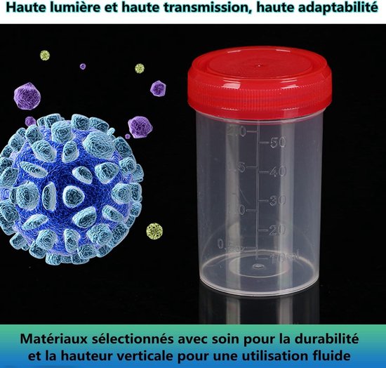 60 ml plastic urine verzegelde container met schroefdop - 10 stuks voor ...