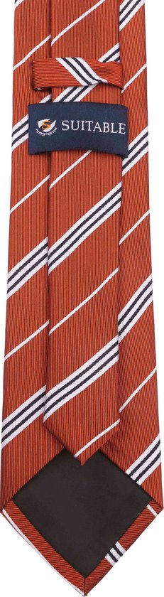 Suitable Stropdas Zijde Streep Rood - Streep - Heren das | bol