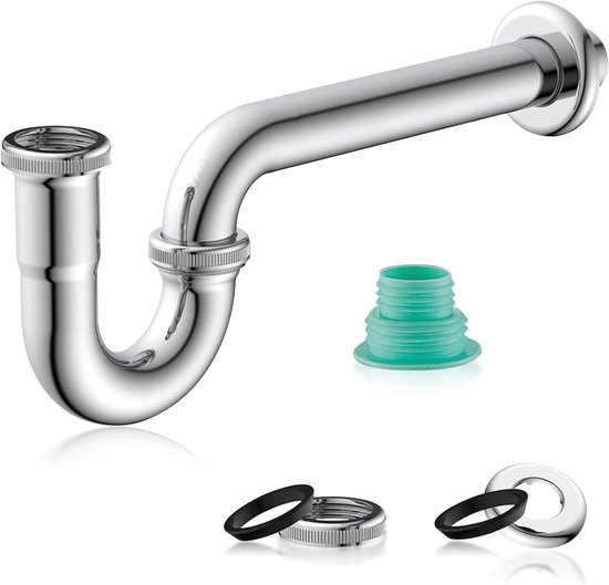 Allecto Plus - Gootsteenval met Universele Sifon voor Badkamer Wastafel - 1 1/4 inch -... | bol