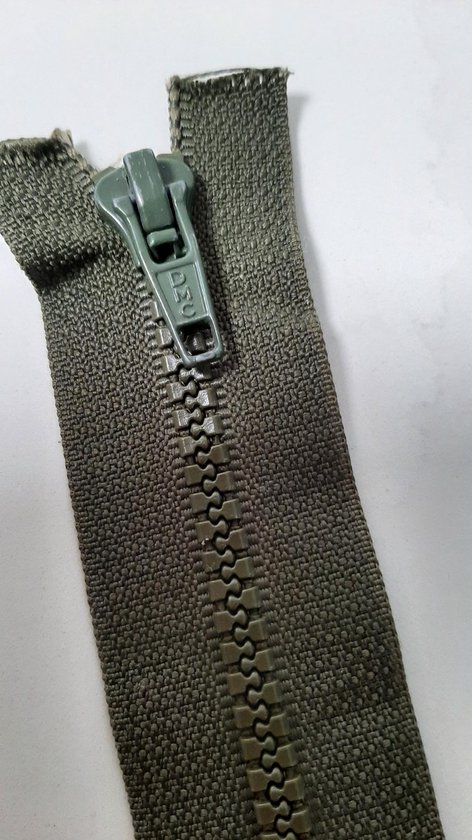 DMC rits deelbaar - groen - olijfgroen - 60 cm - kunststof bloktandjes - nylon - deelbare | bol