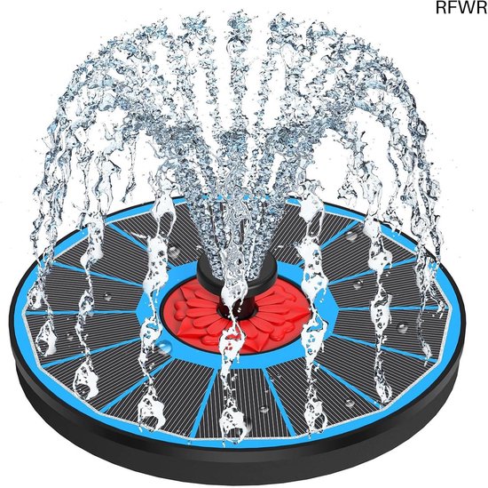 RFWR® Drijvende fontein op zonne-energie met 8 sproeiers voor tuin en ...