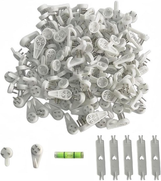 Allecto Plus - Fotohaken voor Ophangen van Fotolijsten - 2 Maten - 150 stuks -... | bol