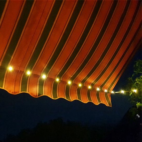 Yolo-deals - Klemluifel met LED verlichting - Solar - 250cm - UV bestendig - Antraciet | bol