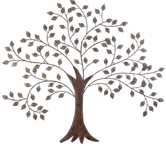 Gilde Handwerk - Levensboom - Bruin Groen - 80 x 90 cm | bol