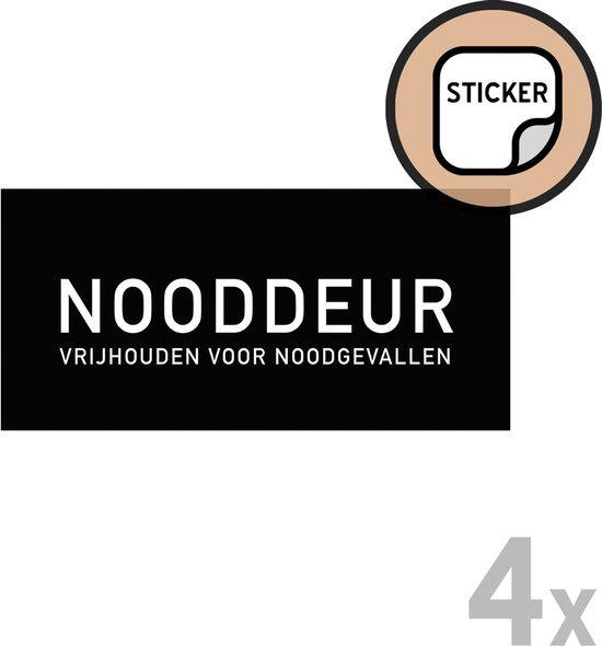 Pictogram/ stickers (4x) | "Nooddeur - Vrijhouden voor noodgevallen ...