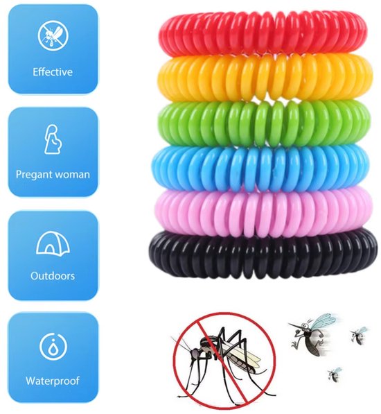 10x Waterdichte Anti-Muggen Armbanden – DEET-Vrij – Muggenwerende ...