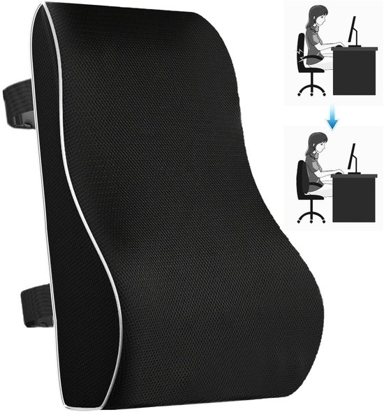 Ibenzoa® Ergonomisch traagschuim rugkussen voor bureaustoel, autostoel ...