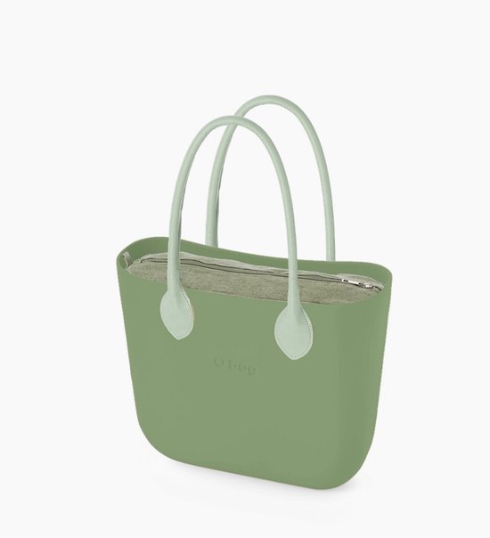 O bag classic schoudertas in matcha groen, compleet met binnentas en ...