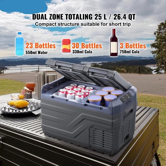 Draagbare Auto Koelkast – Mobiele Koelbox – Compressor Koelbox – Elektrische Koelbox –... | bol