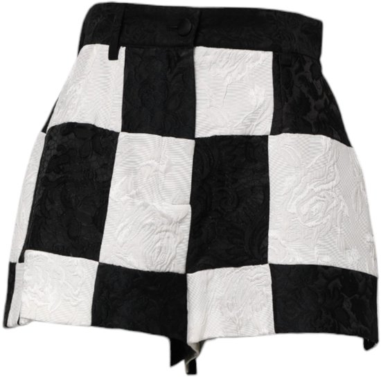 Floral Brocade High Waist Hot Pants Shorts Wo - Blackwhite | bol