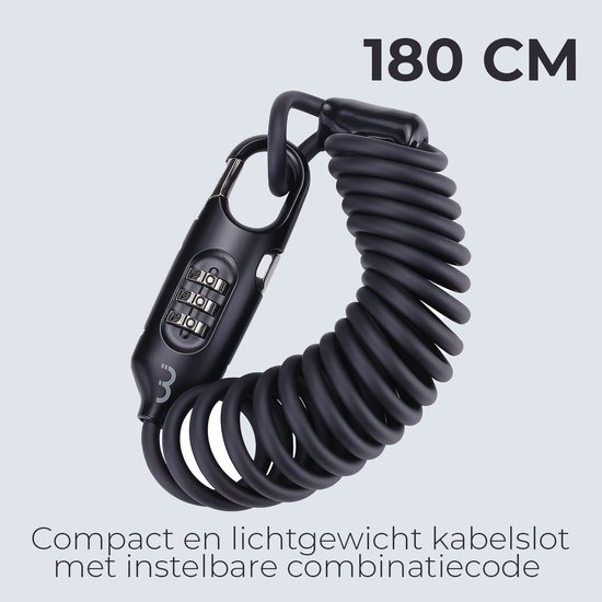 BBB Cycling Kabelslot Fiets - 180 CM - Mountainbike en Racefiets Slot ...