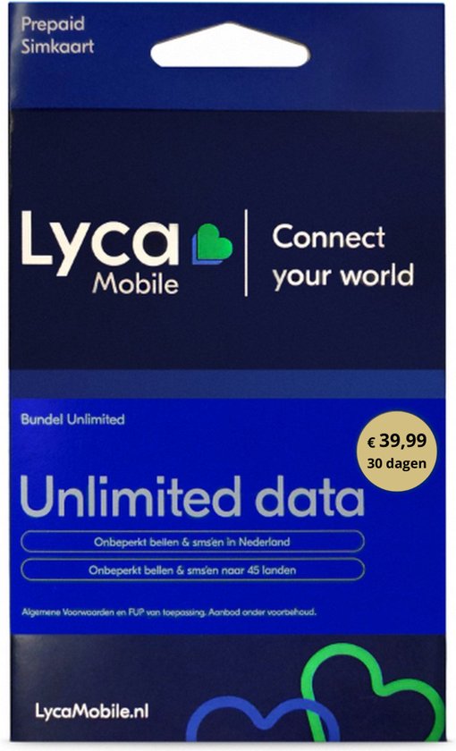 Lycamobile - Onbeperkt internet en bellen - 30 dagen | bol