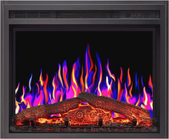 Elektrische open haard met verwarming, realistisch 3D-vlameffect ...