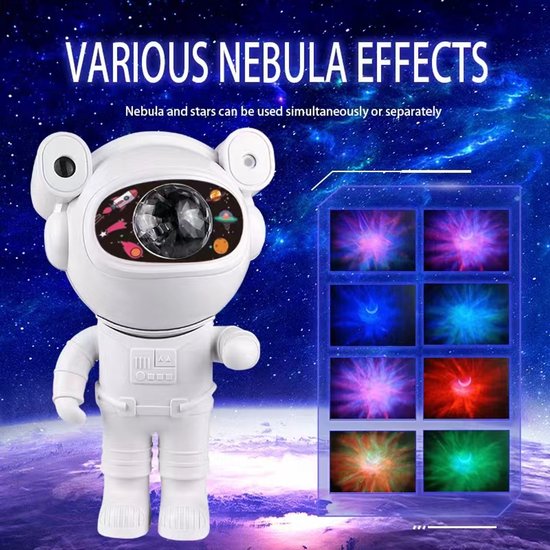 Astro Dreamer Galaxy Nachtlampje Astronaut Ruimteprojector Sterrennevel ...