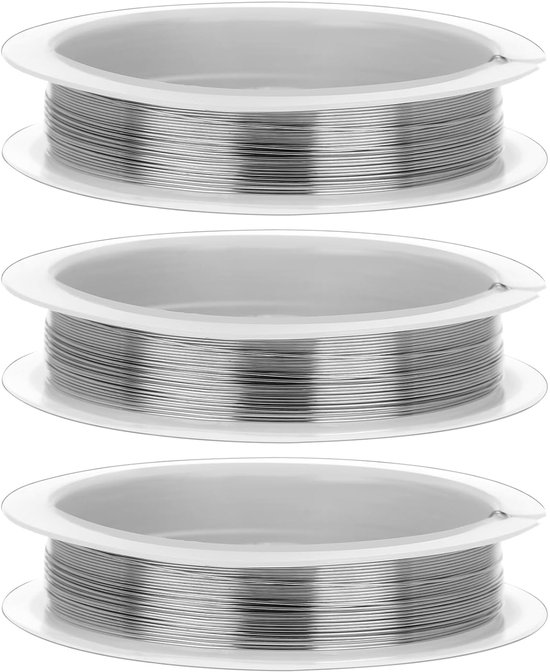 0,4 mm x 10 m knutseldraad, 3 rollen zilveren draad voor het knutselen van... | bol