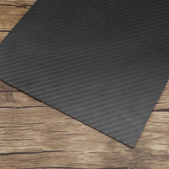 Carbon Plaat 2mm, 200x250mm, Glasvezel, Matte Koolstofvezel | bol
